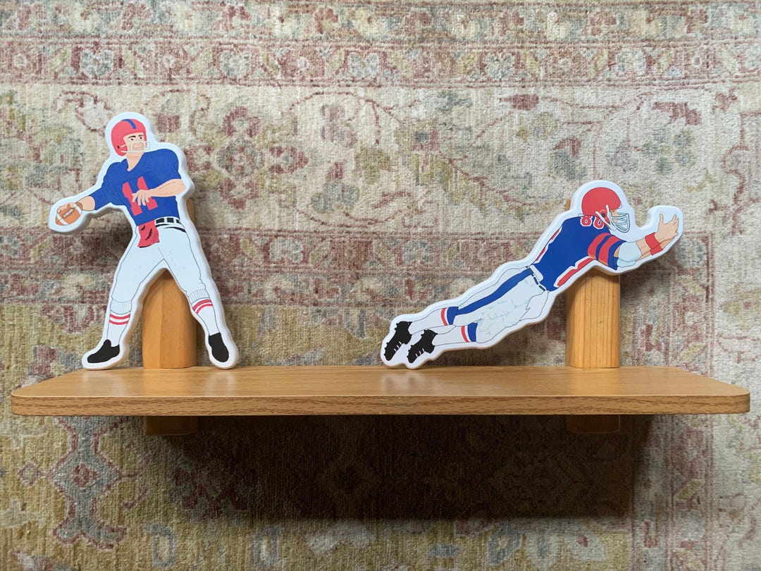 Vintage Book Shelf Wall Shelf for Wall Football Decor Buffalo Bills ...