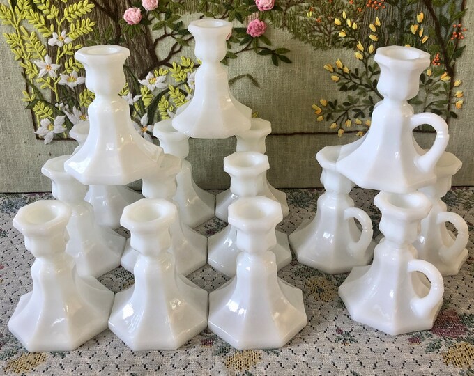 Milk Glass Candlesticks Milk Glass Candle Holder White Candlestick ...