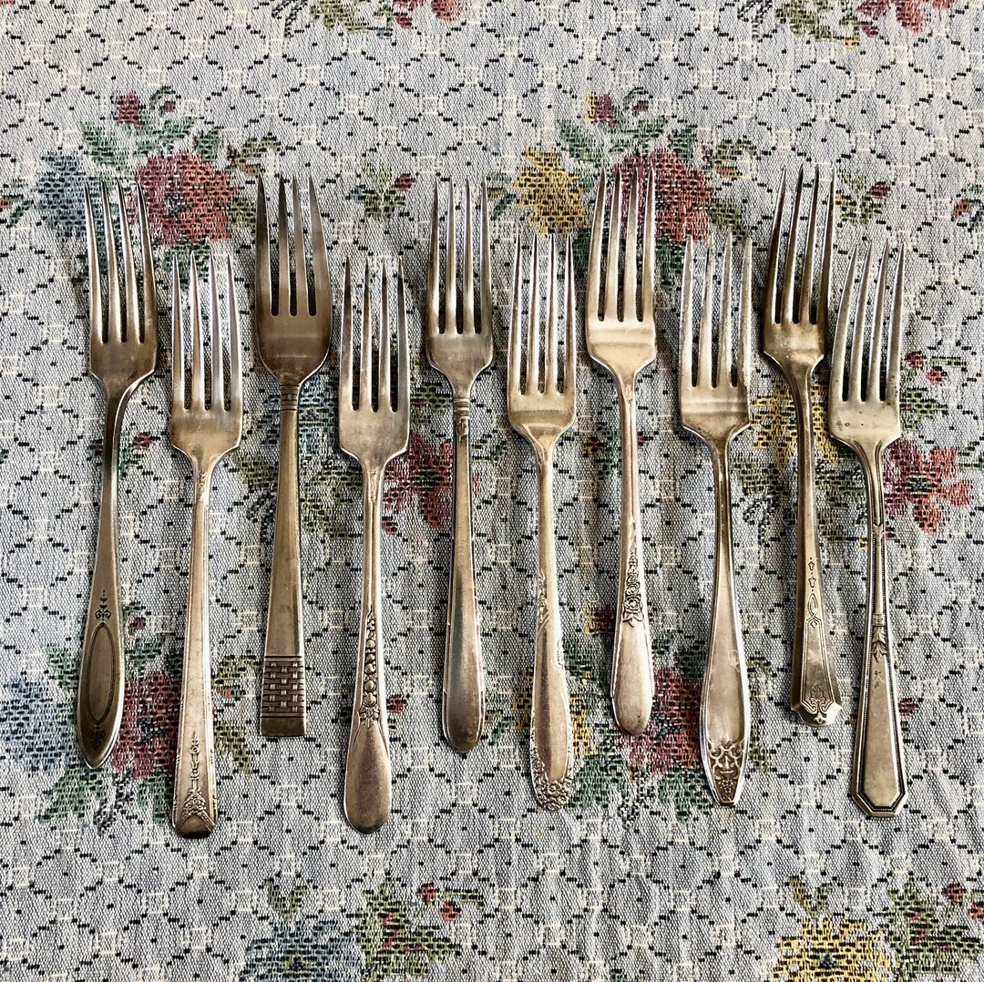 10 Vintage Fork Antique Forks Vintage Silverware Vintage Flatware ...