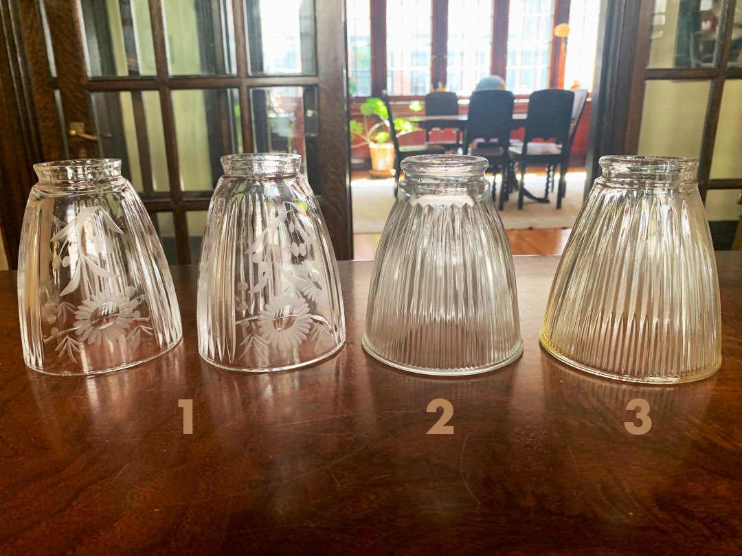 Ceiling Shade 2 1/4 Fitter Ceiling Light Shade Clear Glass Shades Old ...