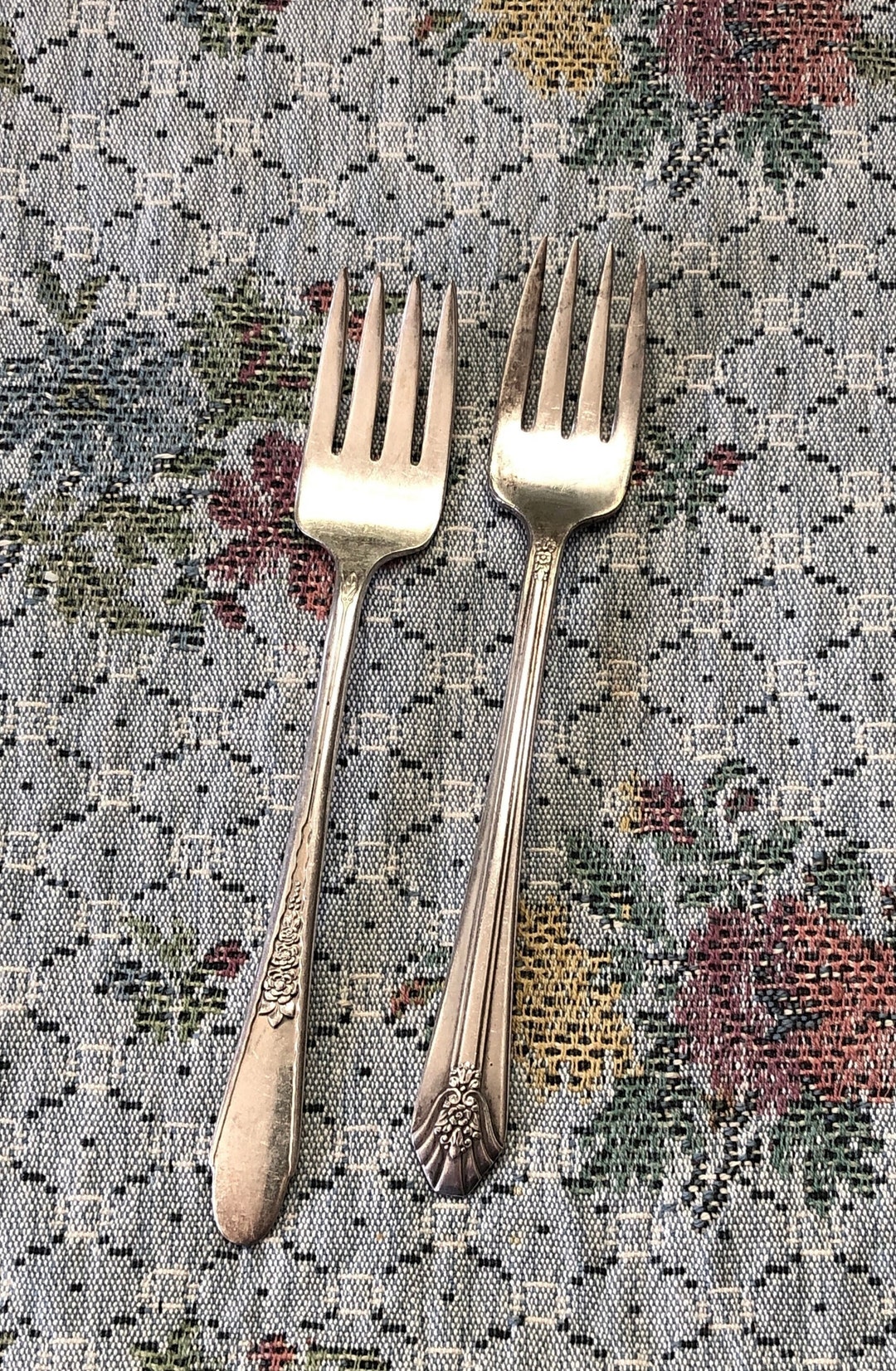 2 Antique Forks Silver Forks Salad Fork Vintage Forks Silverplate Forks Silverplate Flatware ...