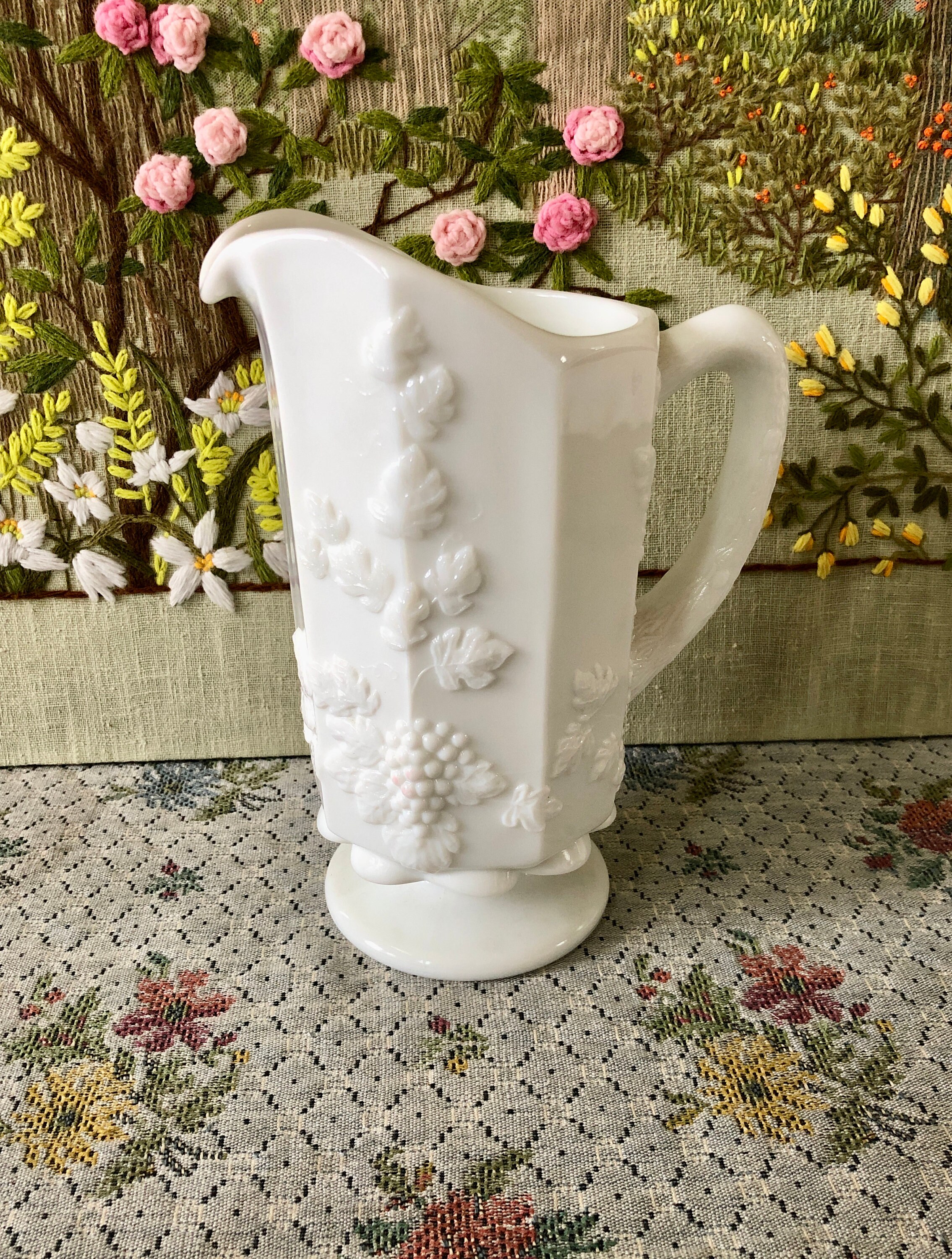 Milk Glass Pitcher Vintage Pitcher White Pitcher Water Pitcher | Etsy