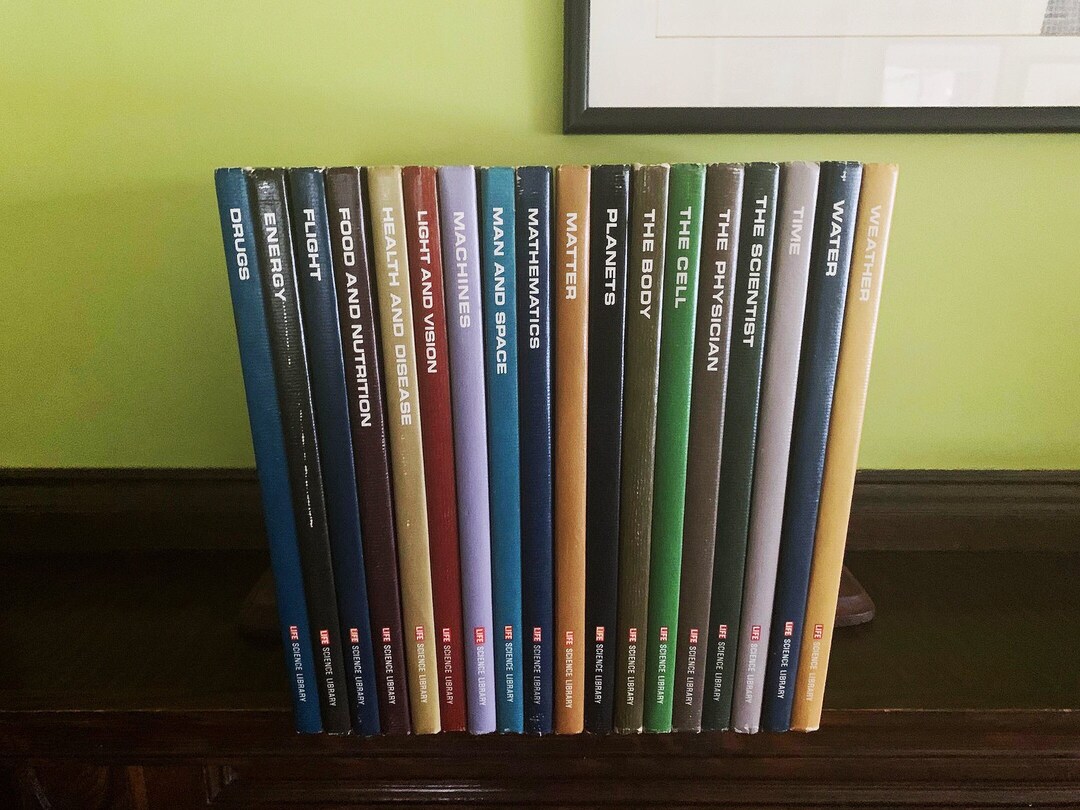 Life Science Library Books Vintage Books Antique Science Books Decor ...