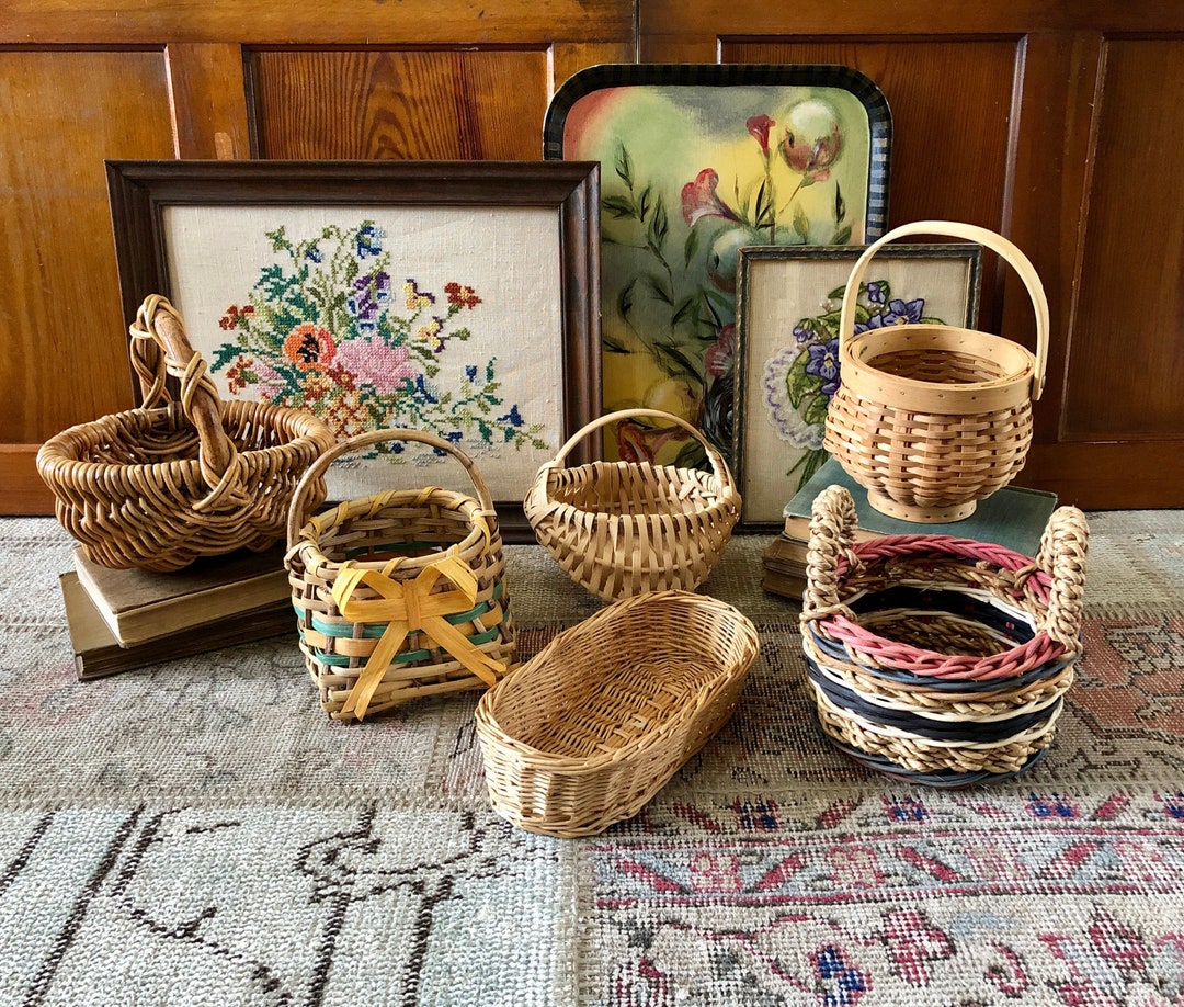 Wicker Basket Decorative Basket Storage Baskets Small Basket With ...