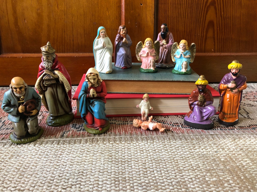 Nativity Figurines Christmas Vintage Nativity Set Religious Figurines ...