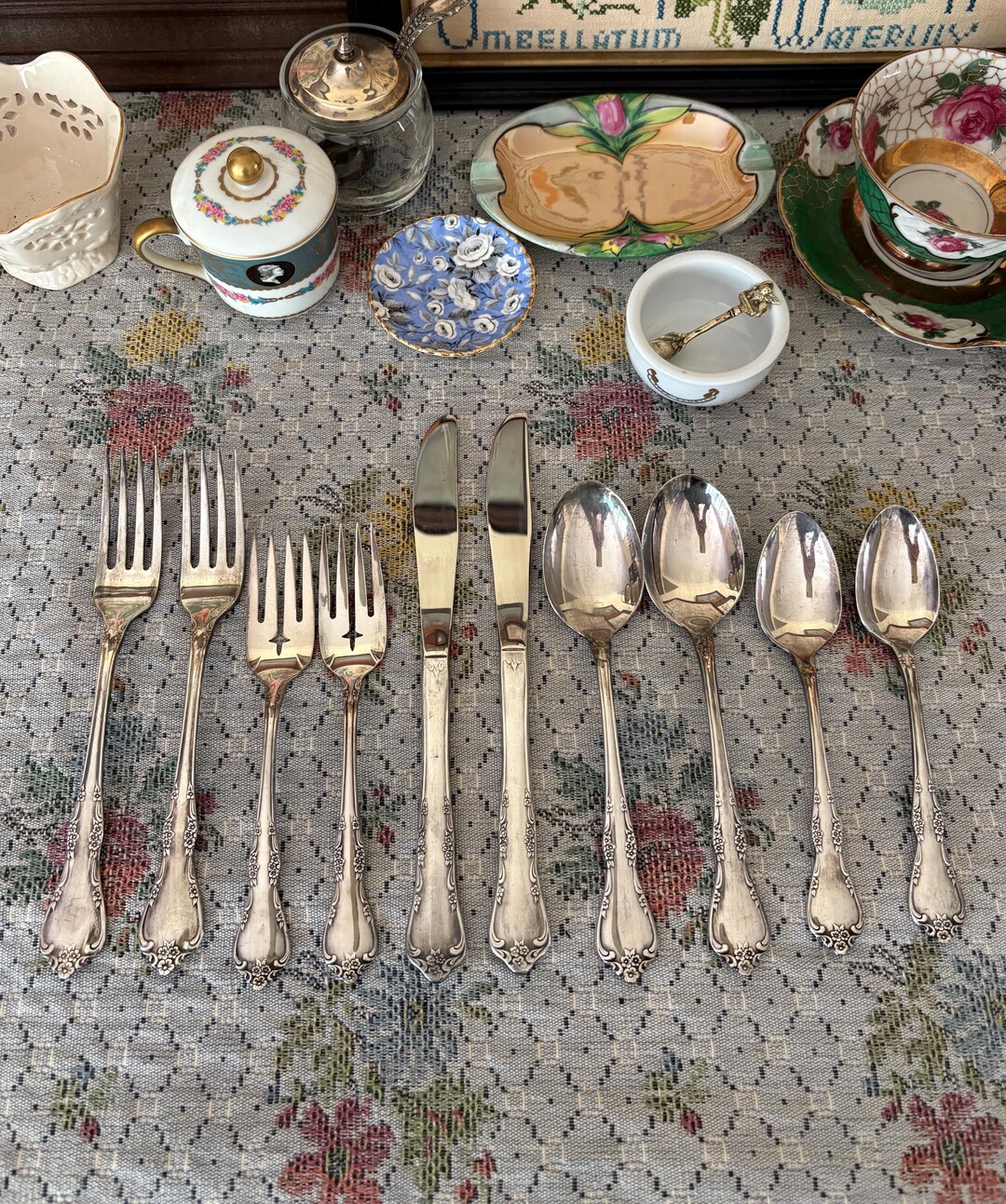 10 Set of Flatware Vintage Silverware Set Antique Silverware Vintage ...