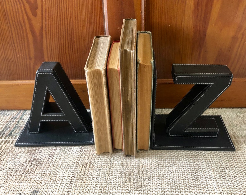 A to Z Bookends Vintage Bookends Office Decor for Shelf Decor Book ...
