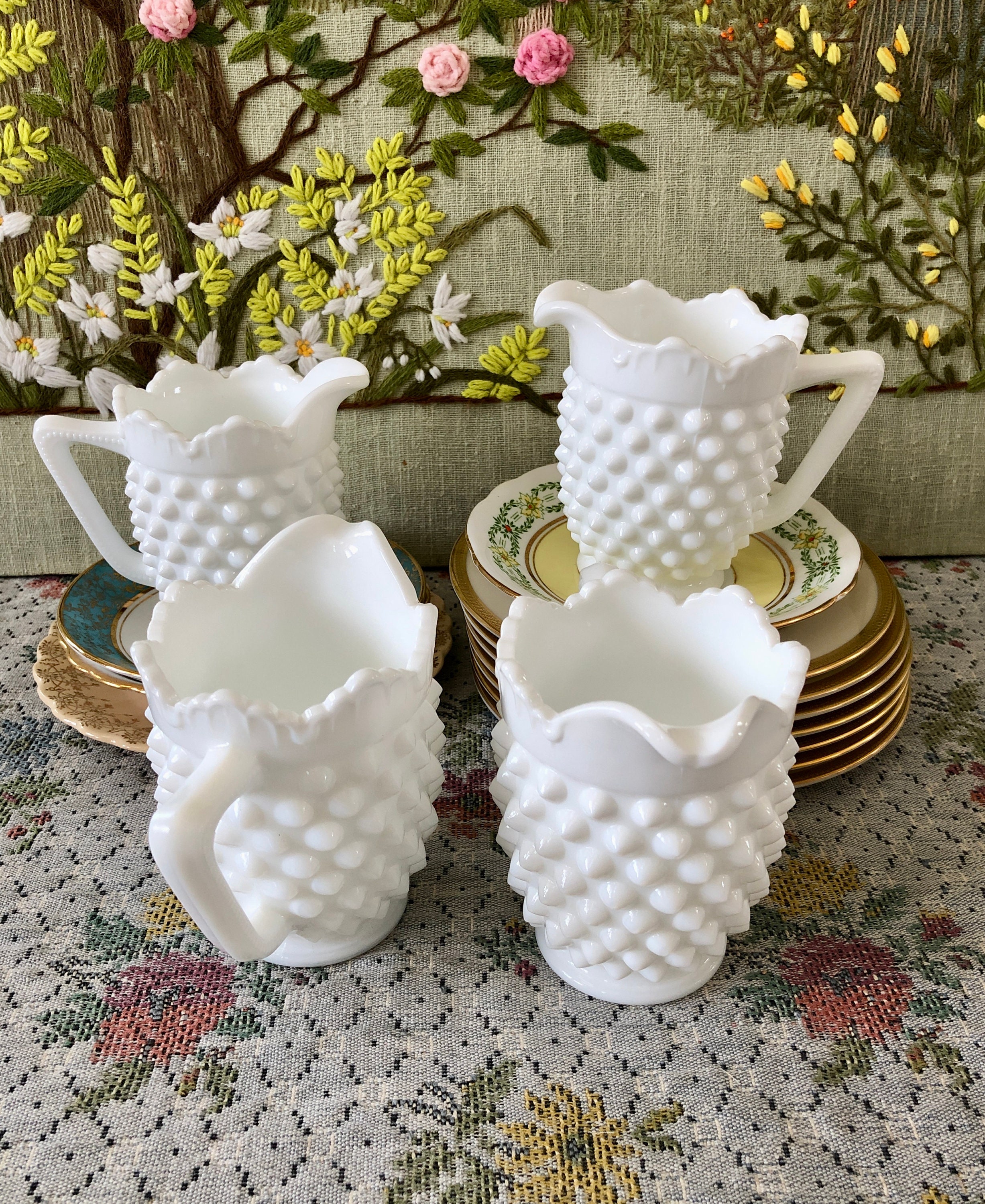 Milk Glass Creamer Hobnail Milk Glass Pitcher White Creamer | Etsy