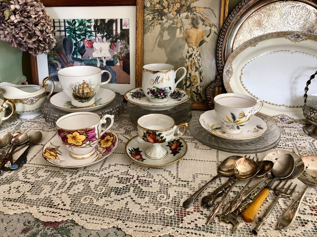 Vintage Tea Cups China Tea Cup Set Antique Tea Cups Bone China Tea Cup ...