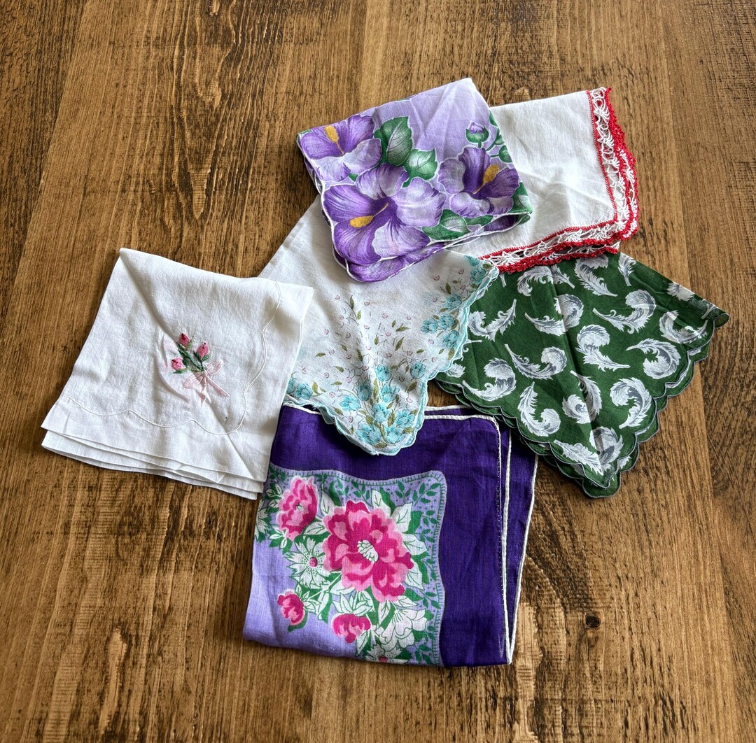 6 Handkerchief Vintage Hankerchief Lot of Hankies Vintage Hankies for ...