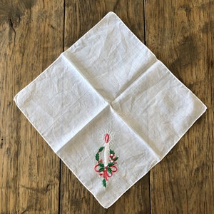 Christmas Hankies Vintage Handkerchief Women Christmas Handkerchief ...