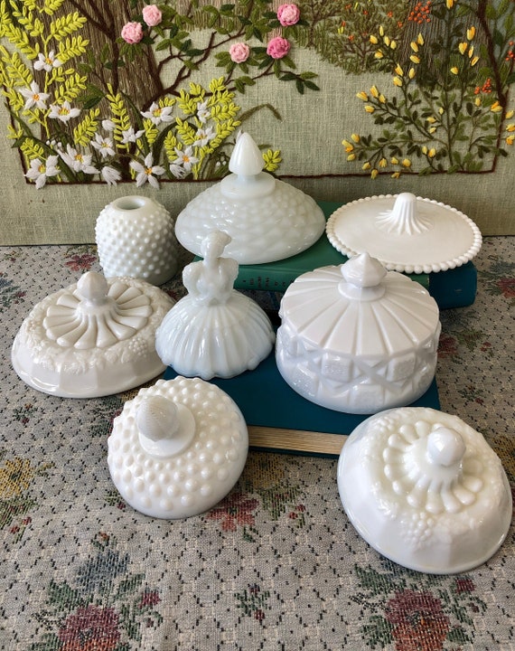 Milk Glass Lids Replacement Lids Milk Glass Bowl Lids Milk - Etsy