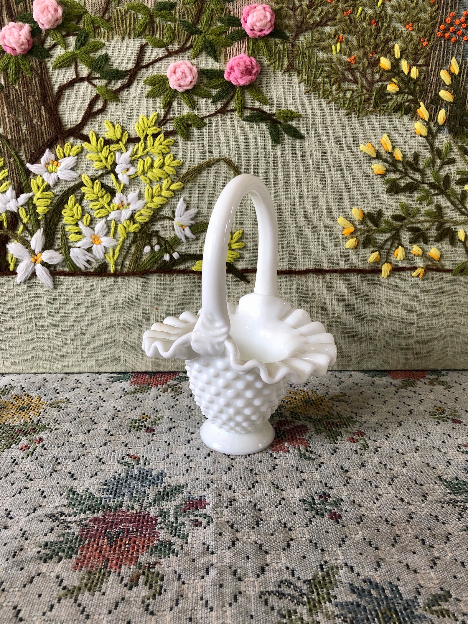 Milk Glass Basket Decor Milk Glass Bowl White Candy Dish | Etsy