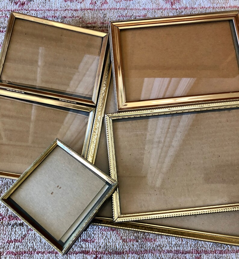 5 Vintage Frames Brass Frame Brass Picture Frame Set of Frames - Etsy
