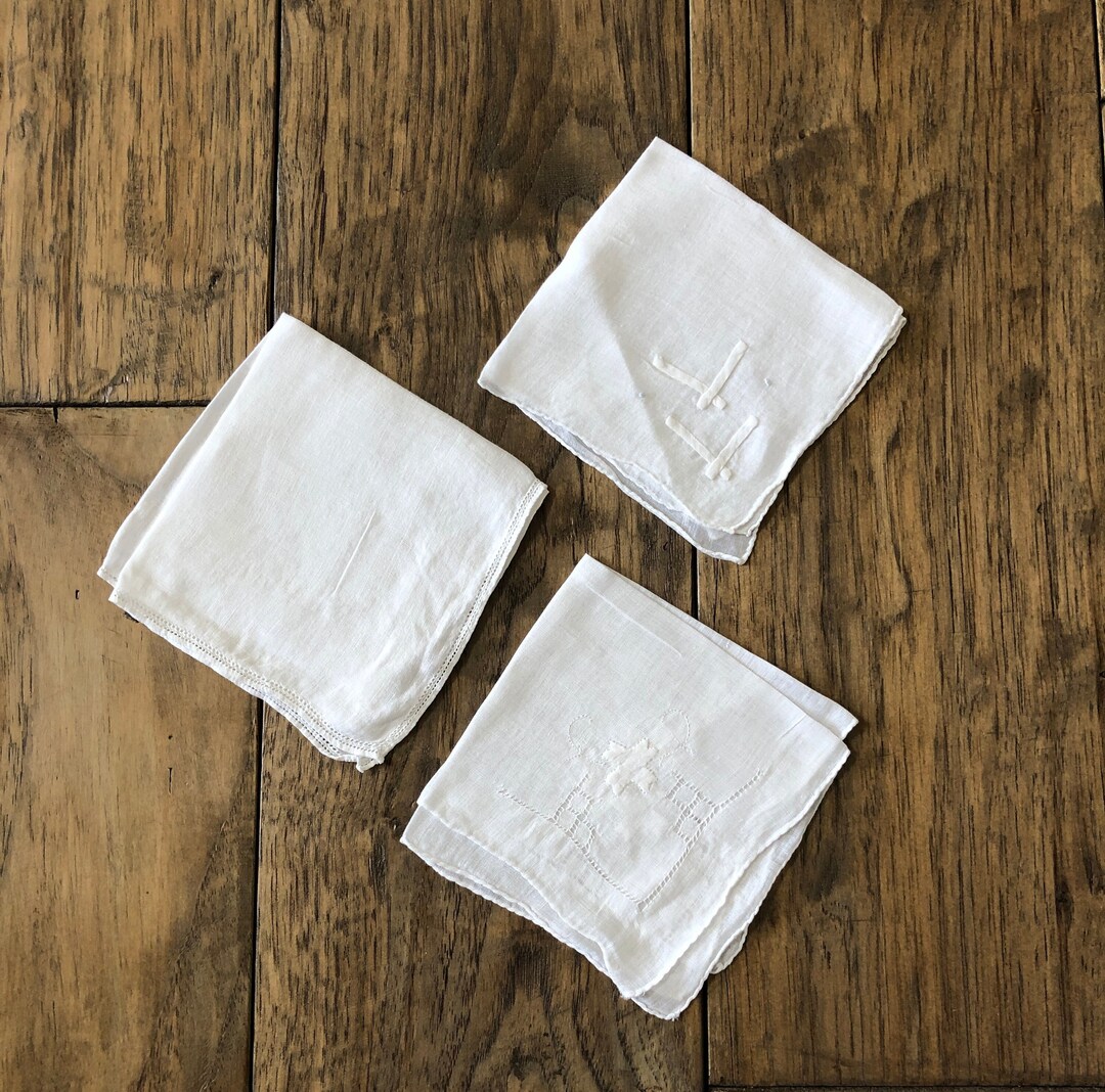 3 Vintage Handkerchief Women Wedding Handkerchief Lot of Handkerchiefs ...