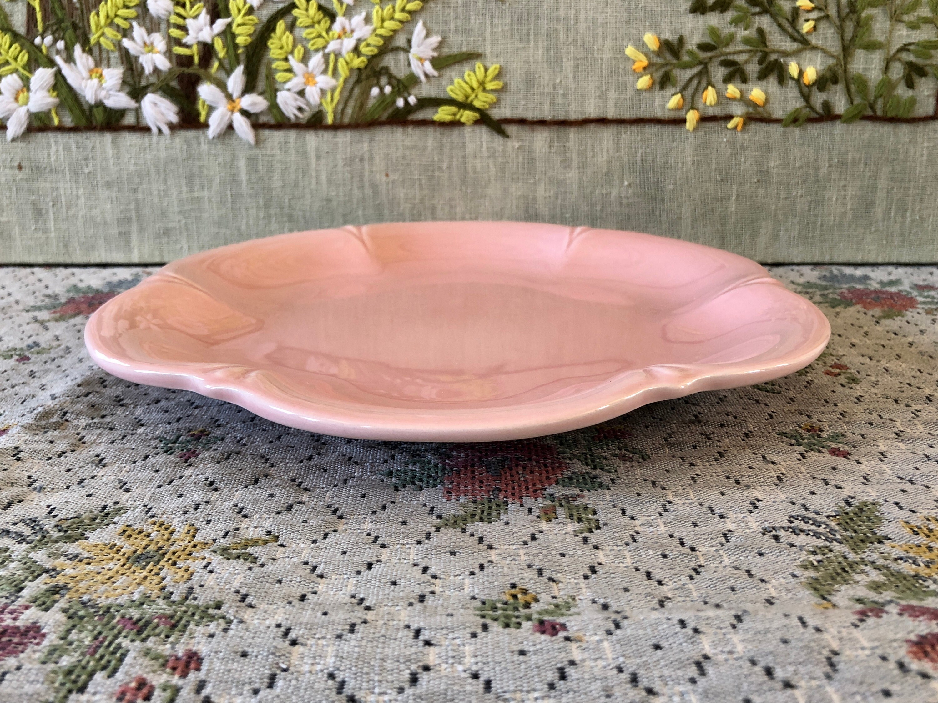 Pink Plates Pink Platter Pink Decor Plates Vintage Plates Pink | Etsy