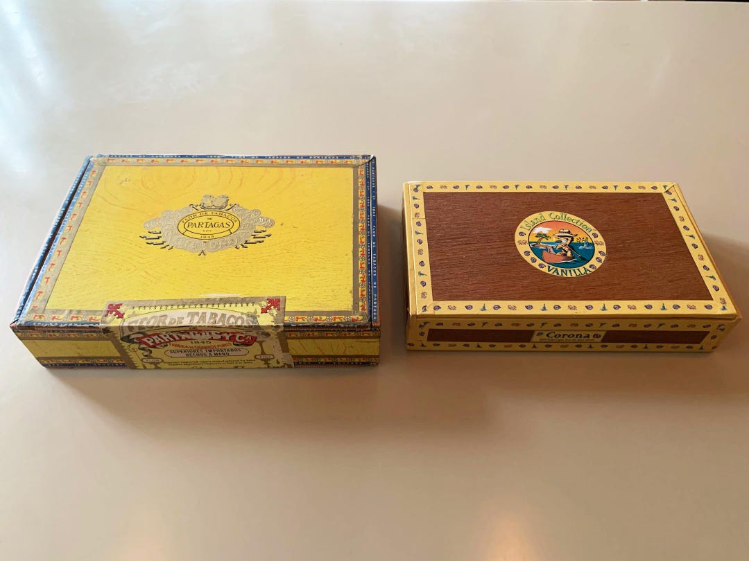 Vintage Cigar Box Vintage Storage Box Cigar Boxes Cigar Case for Cigars ...