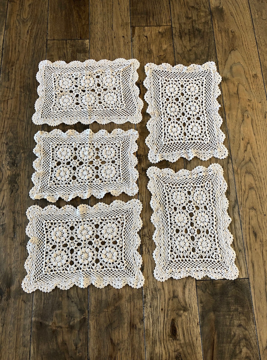 5 Doilies Vintage Doily Placemats Doilies Lot Dresser Decor Doilies for Sale Doily Lot Doily ...