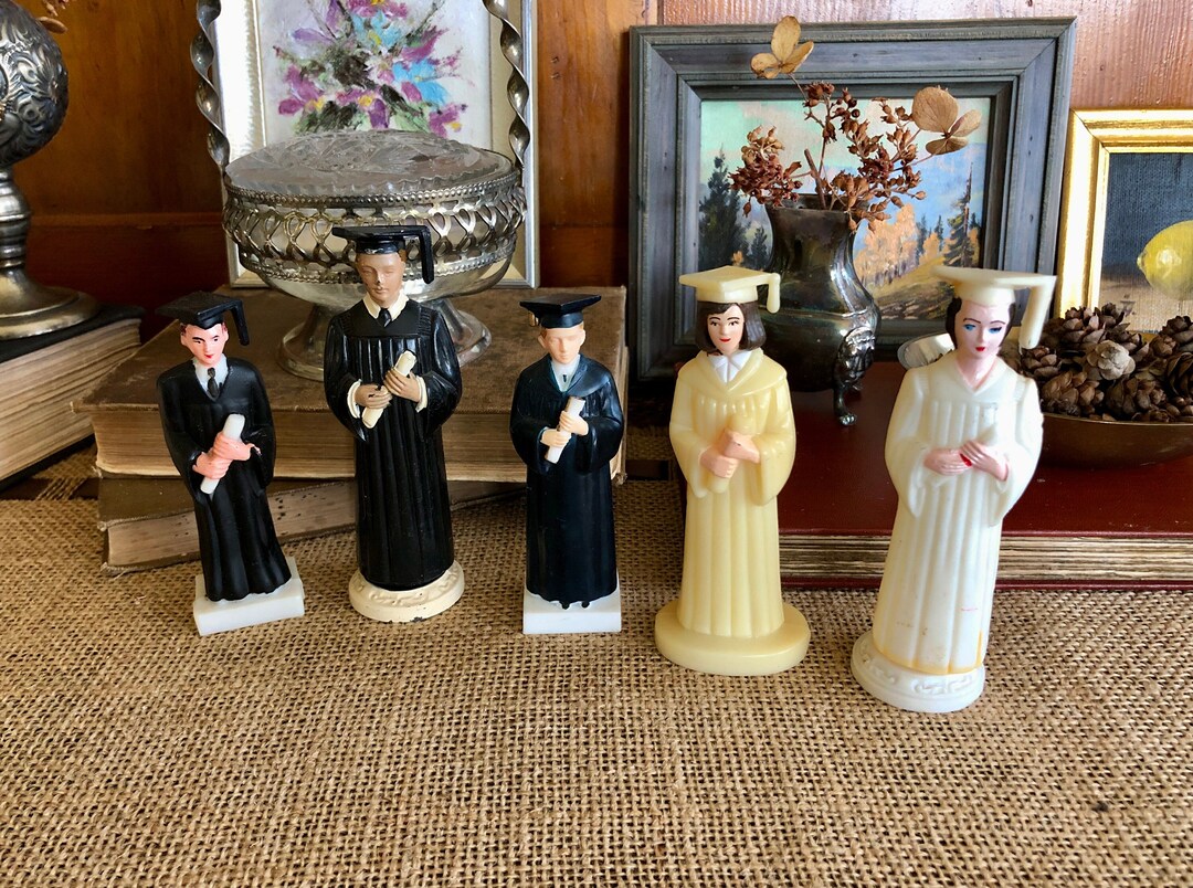 5 Graduation Figurine Graduation Cake Topper Vintage Figurines Antique ...