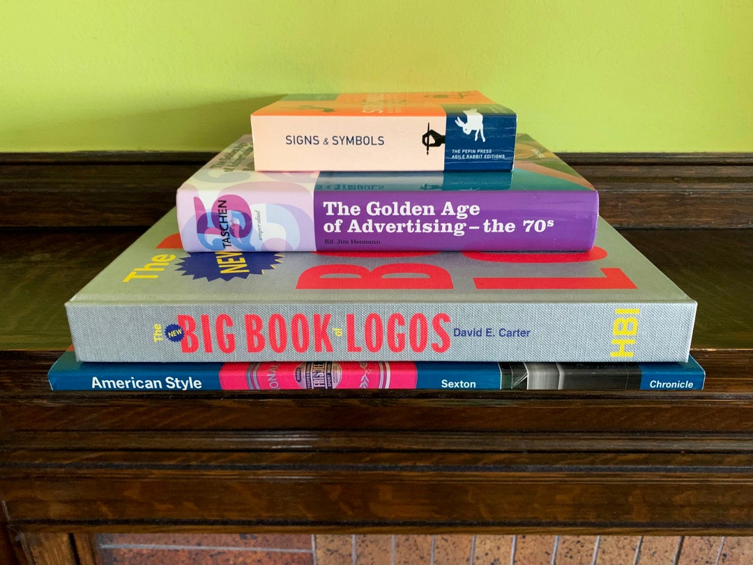 Vintage Books Art Book Design Book Logos Book Big Book of Logos Gift ...