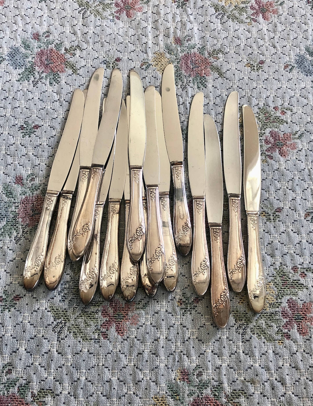16 Knives Vintage Silverware Knife Set of Knives Vintage Flatware ...