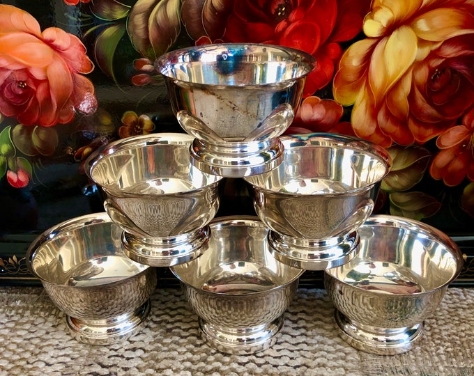 6 Silver Bowl Set of Bowls Silver Serving Bowl Vintage Bowl Candy Dish ...