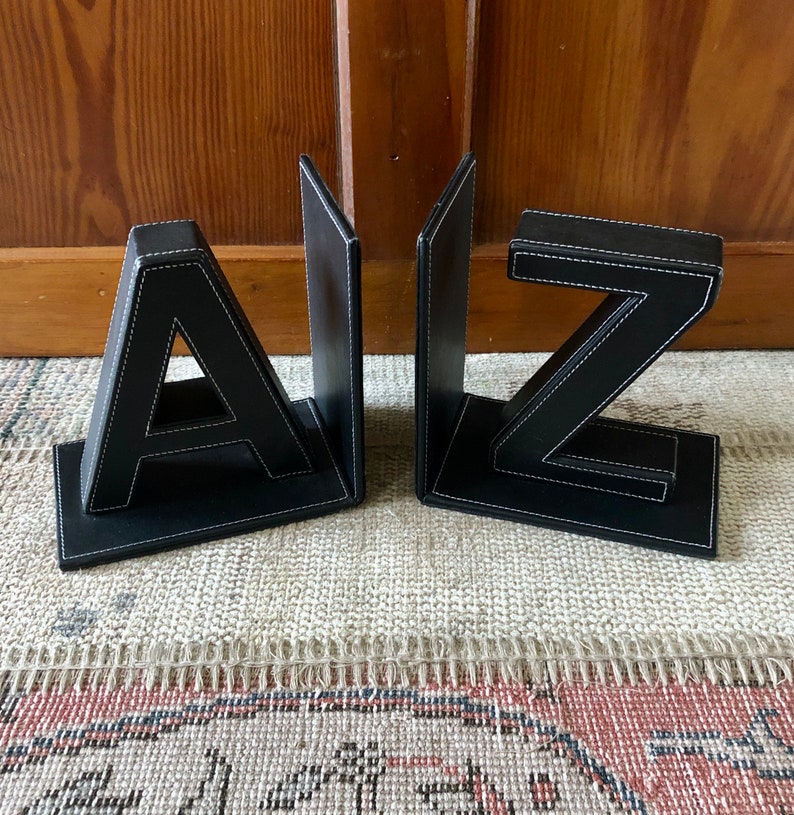 A to Z Bookends Vintage Bookends Office Decor for Shelf Decor Book ...