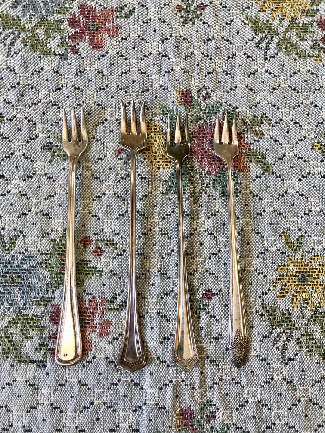 4 Vintage Forks Cocktail Forks Antique Silverplate Forks Vintage ...