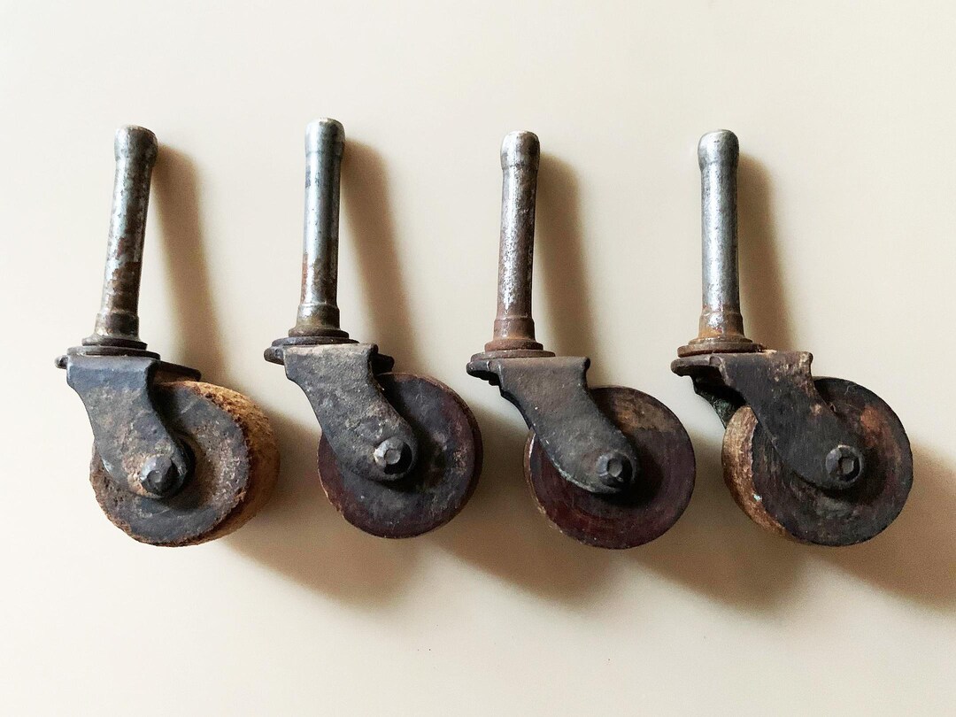 Vintage Caster Wheels Wood Caster Wheels for Furniture Wheels ...