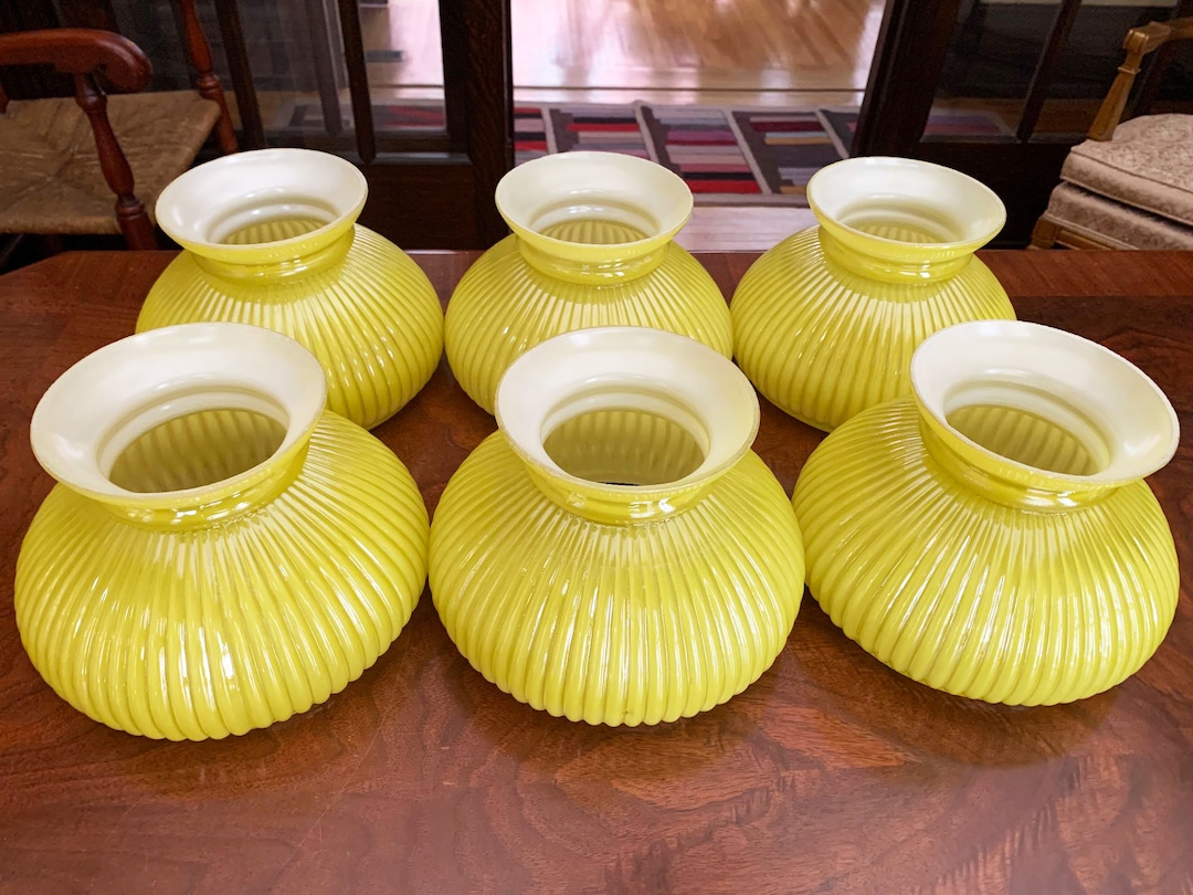 Vintage Lamp Shade Vintage Lampshade Yellow Lampshade Replacement Lamp ...