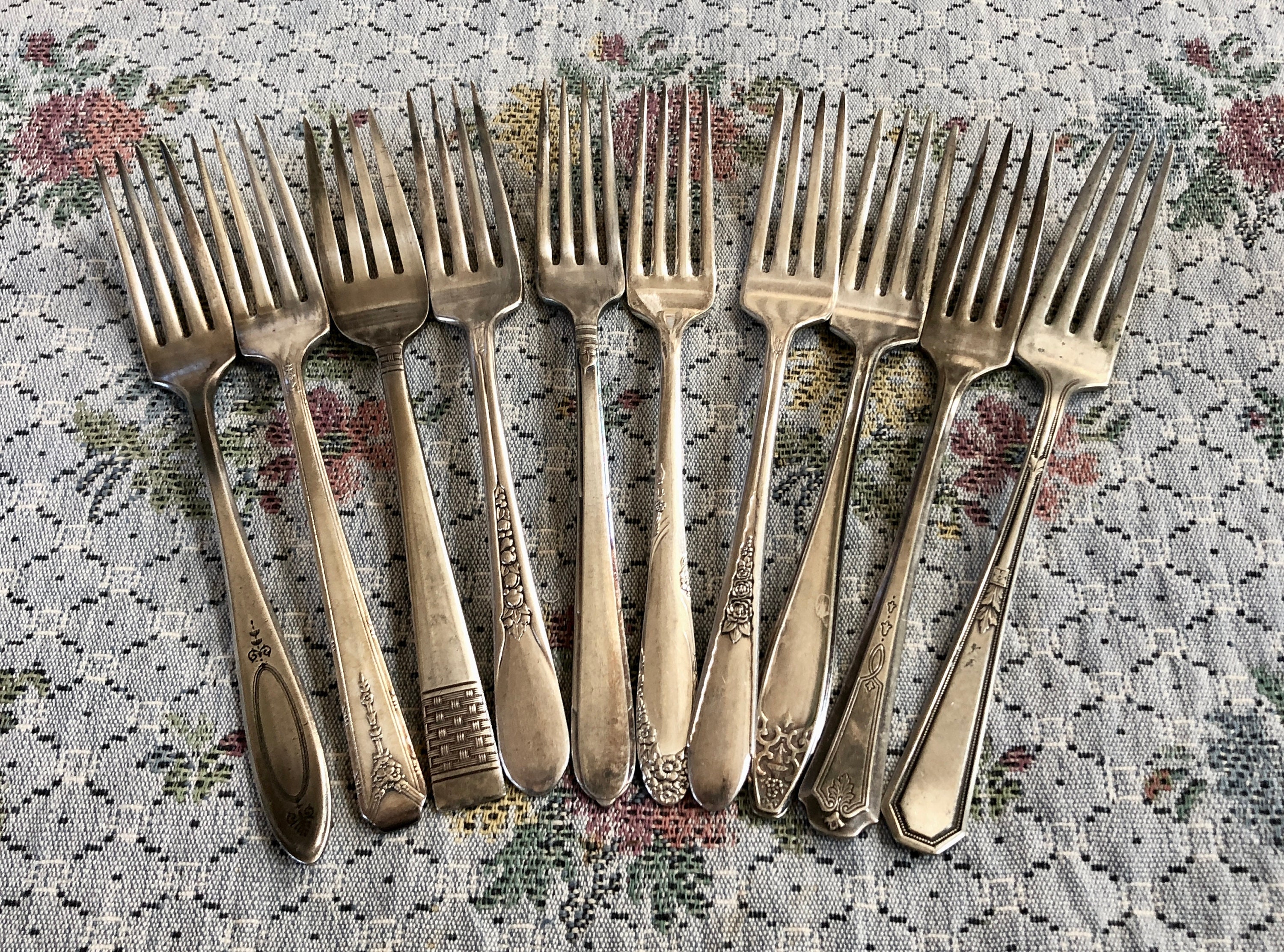 10 Vintage Fork Antique Forks Vintage Silverware Vintage | Etsy