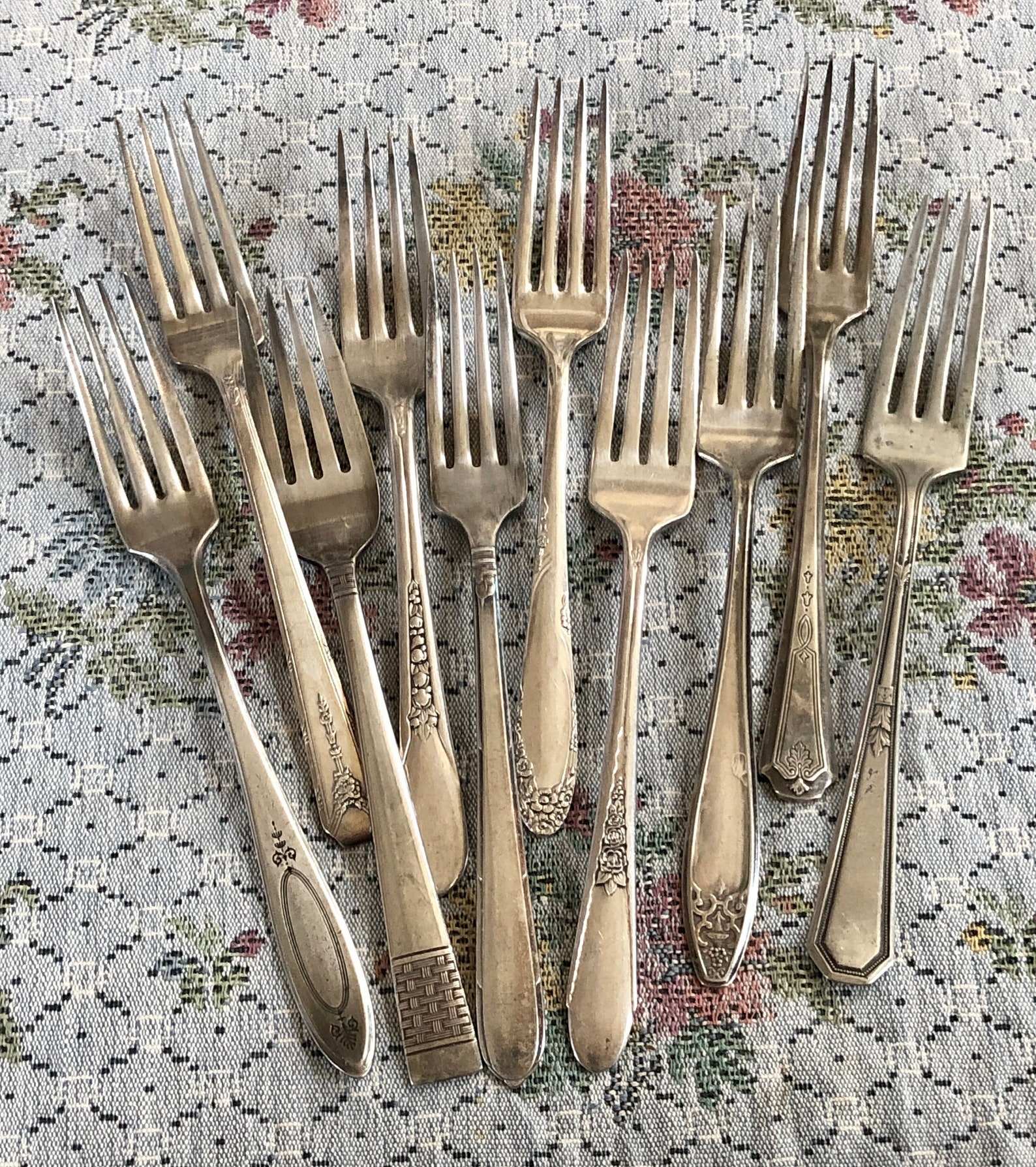 10 Vintage Fork Antique Forks Vintage Silverware Vintage | Etsy