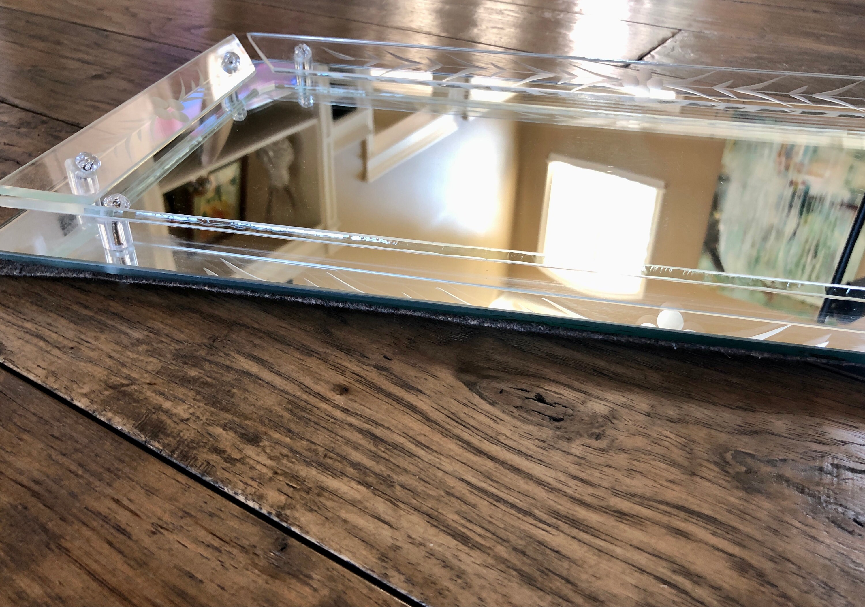 Vanity Tray Decor Mirror Tray Vintage Tray Decor Tray Mirrored | Etsy