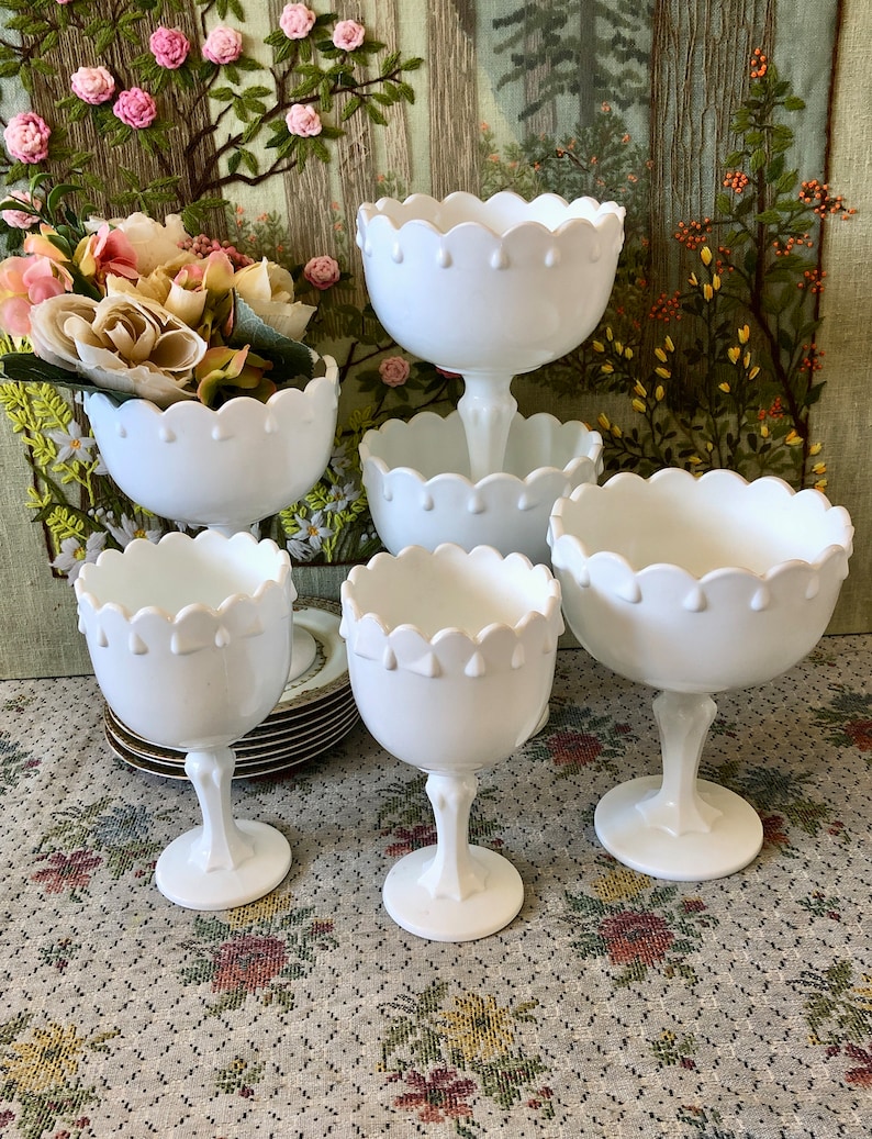 Milk Glass Bowl Milk Glass Candy Dish Milk Glass Vase Wedding - Etsy