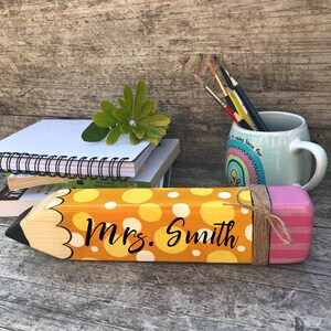Teacher Name Sign. Teacher Name Plate for Desk Teacher Pencil - Etsy