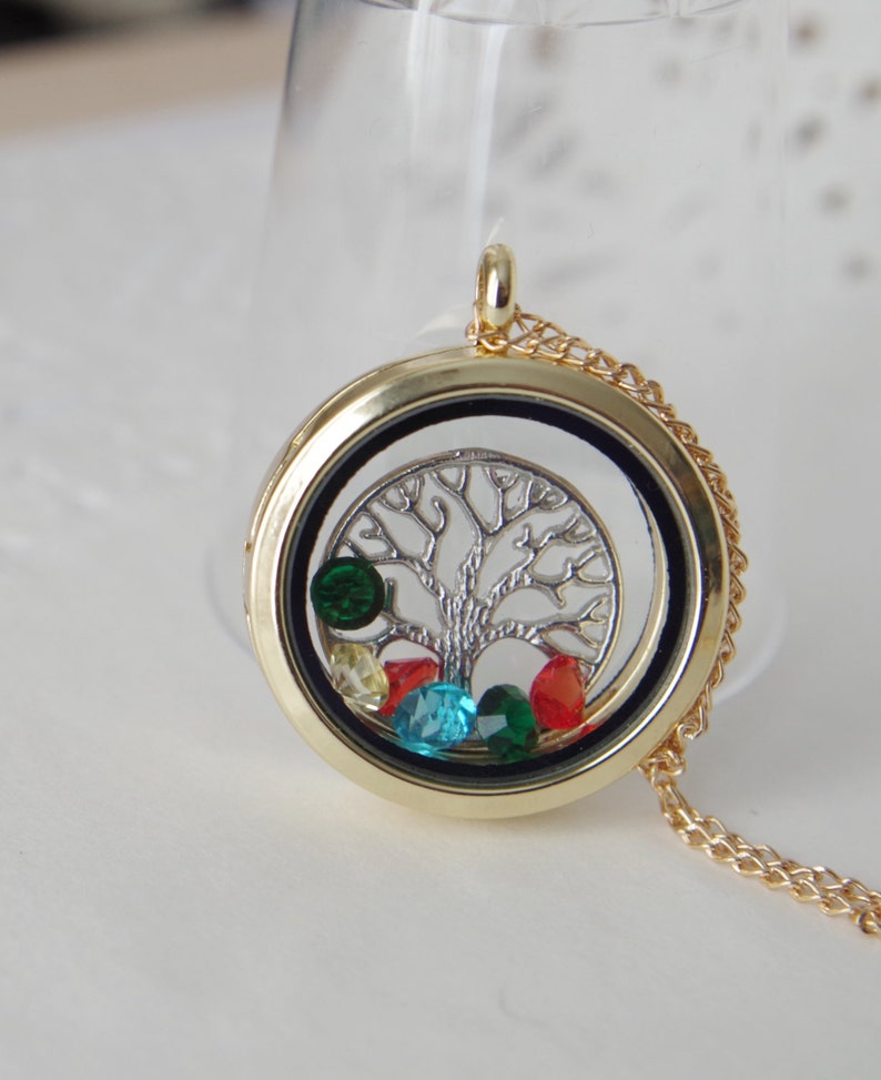 Family Tree Necklace Floating Locket Family Necklace Tree of - Etsy
