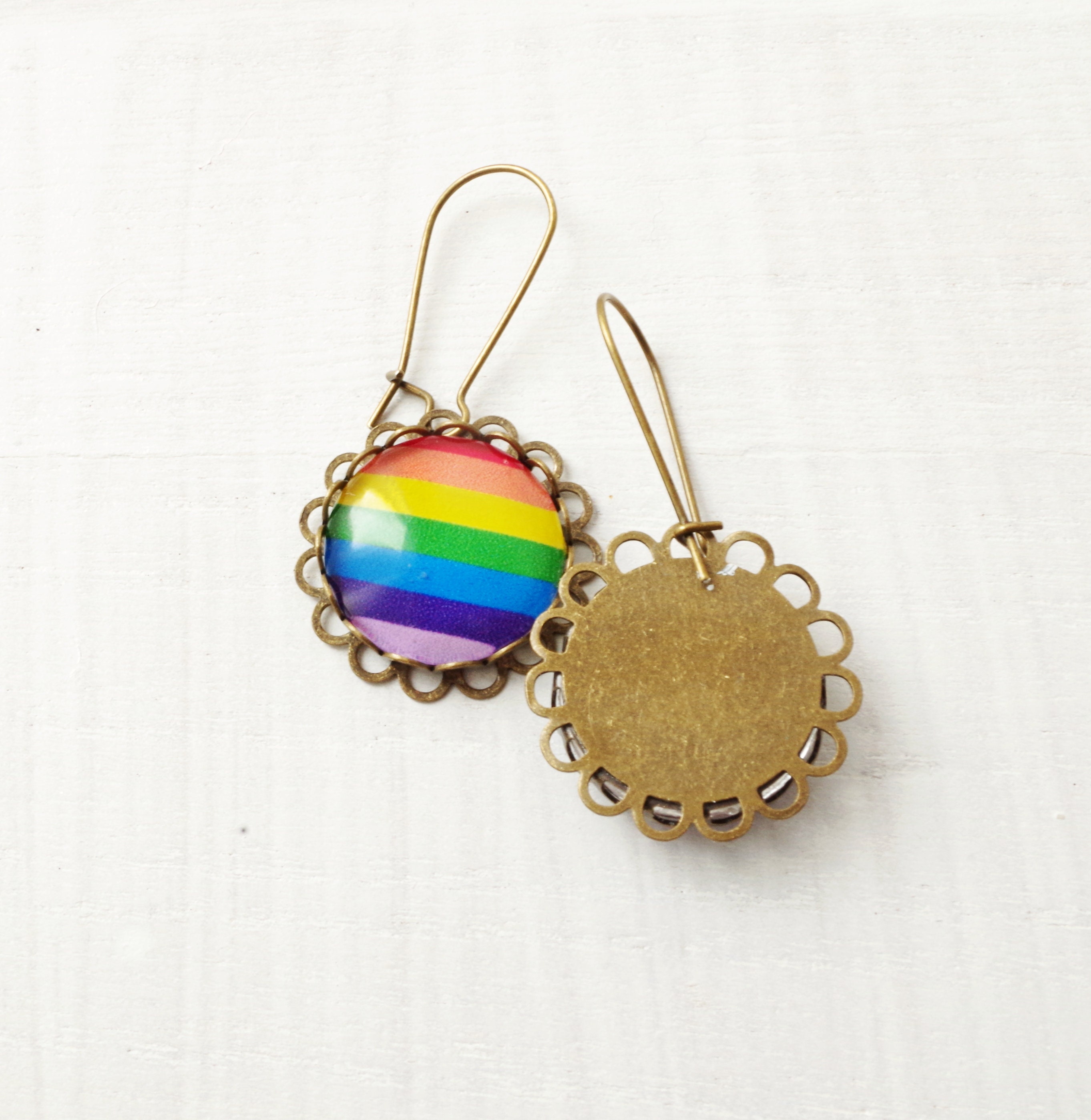 Rainbow Stripe Earrings Gay Pride Earrings Lesbian Jewelry Etsy