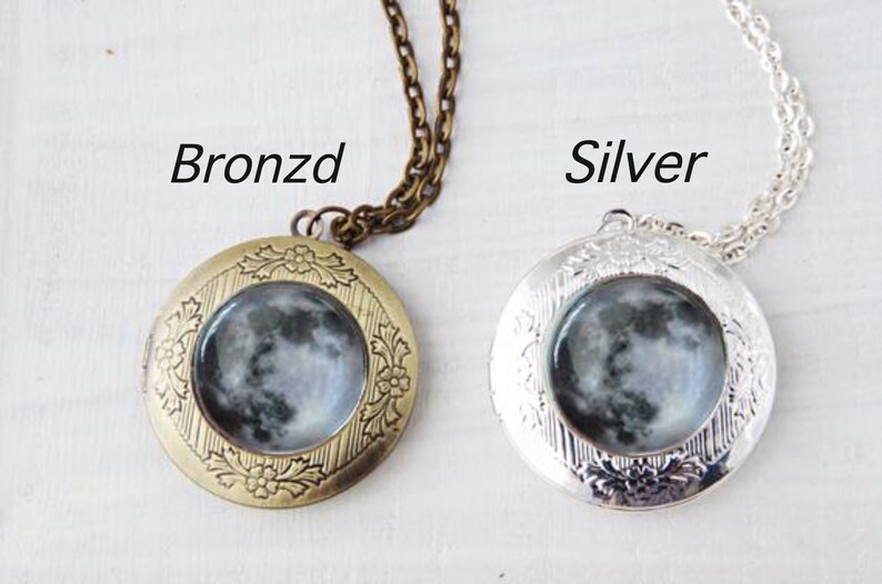 Glowing Moon Phase Locket Necklace: Personalized Luna Jewelry - Etsy
