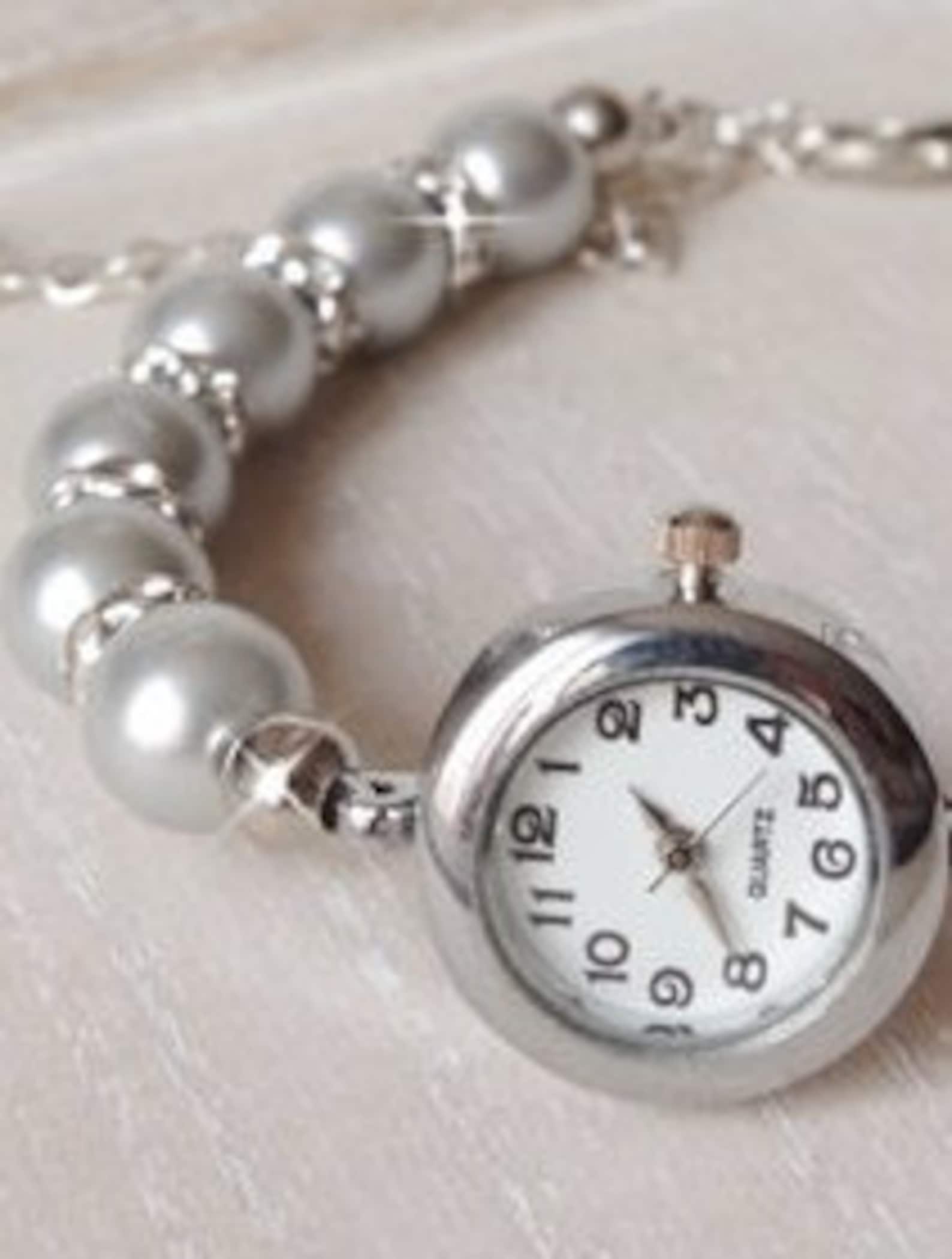 Pearl Bracelet Watch: Silver Plated Bridal Jewelry - Etsy