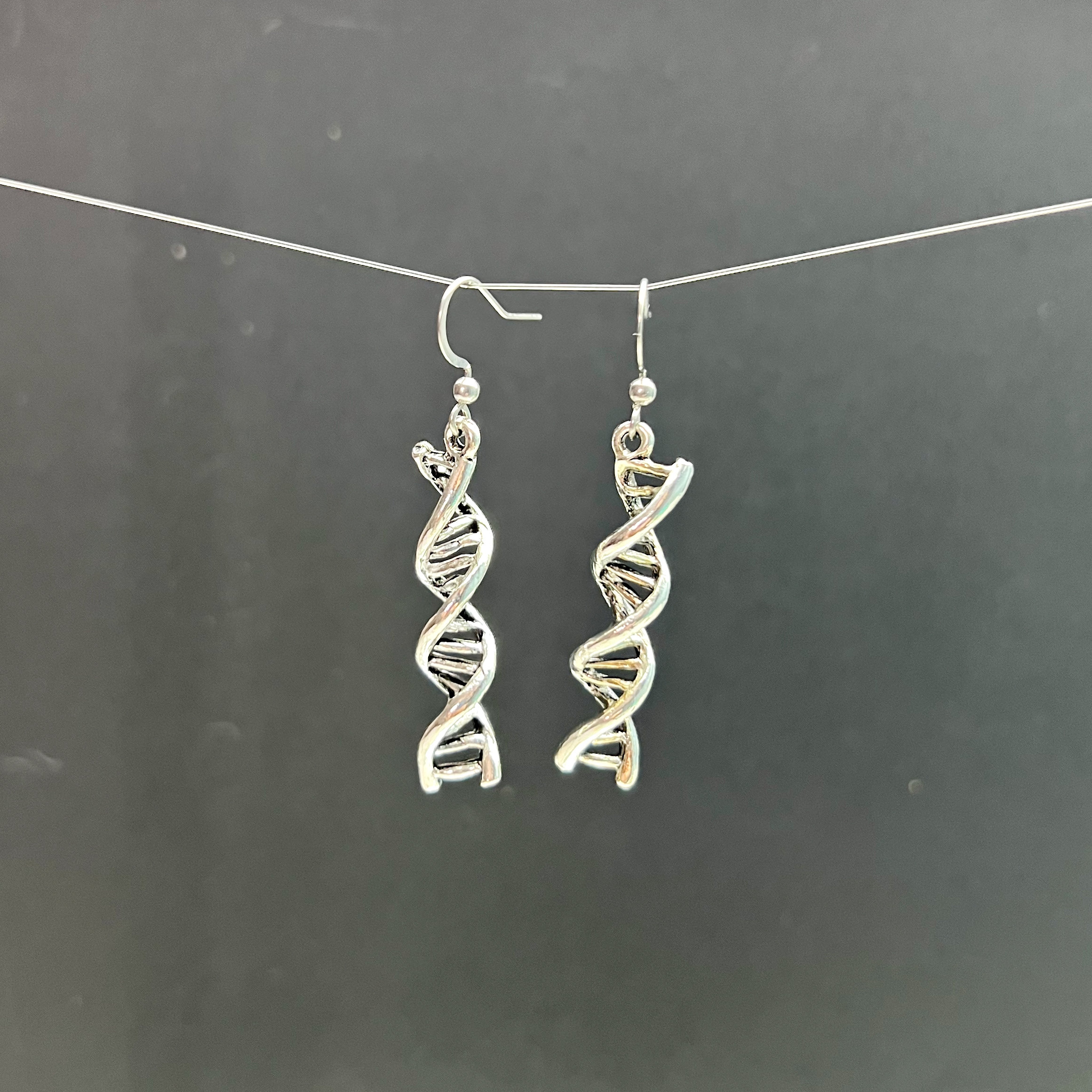 3D DNA Double Helix Earrings: Sterling Silver Plated Science Gift - Etsy