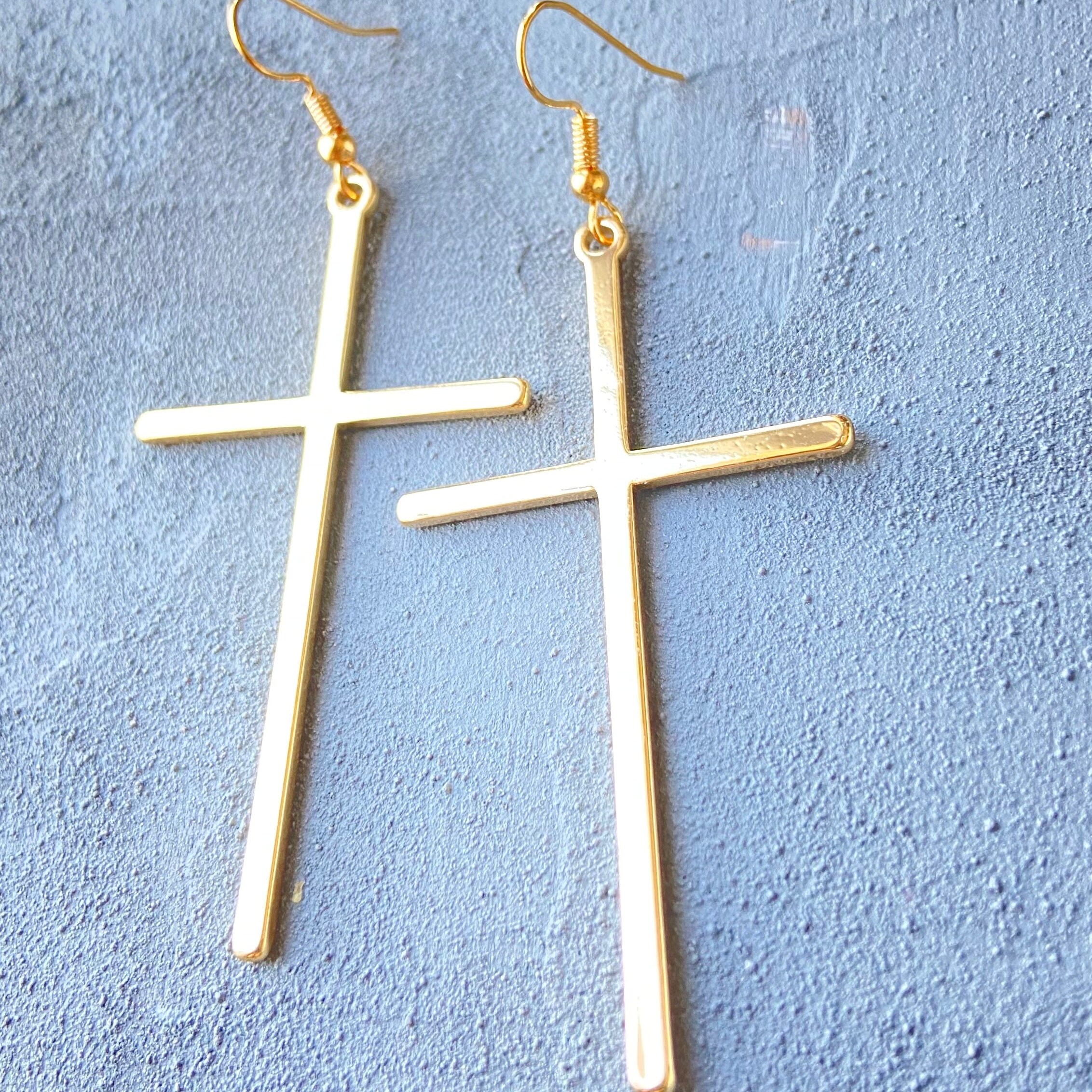 Large Cross Earrings: Minimalist Christian Jewelry - Etsy Canada