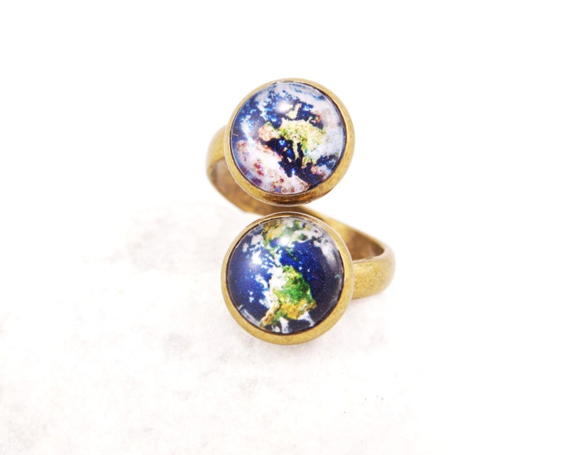 Map Ring World Map Statement Ring Map Earth Ring Galaxy - Etsy