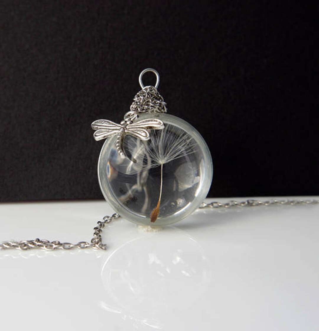 Dandelion Necklace Real Dandelion Jewelry Dandelion Seed Christmas Gift ...