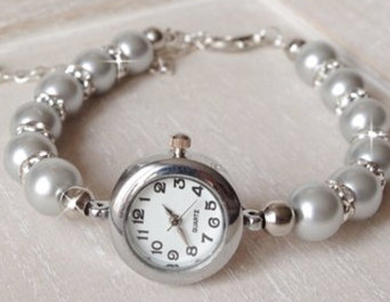 Pearl Bracelet Watch: Silver Plated Bridal Jewelry - Etsy