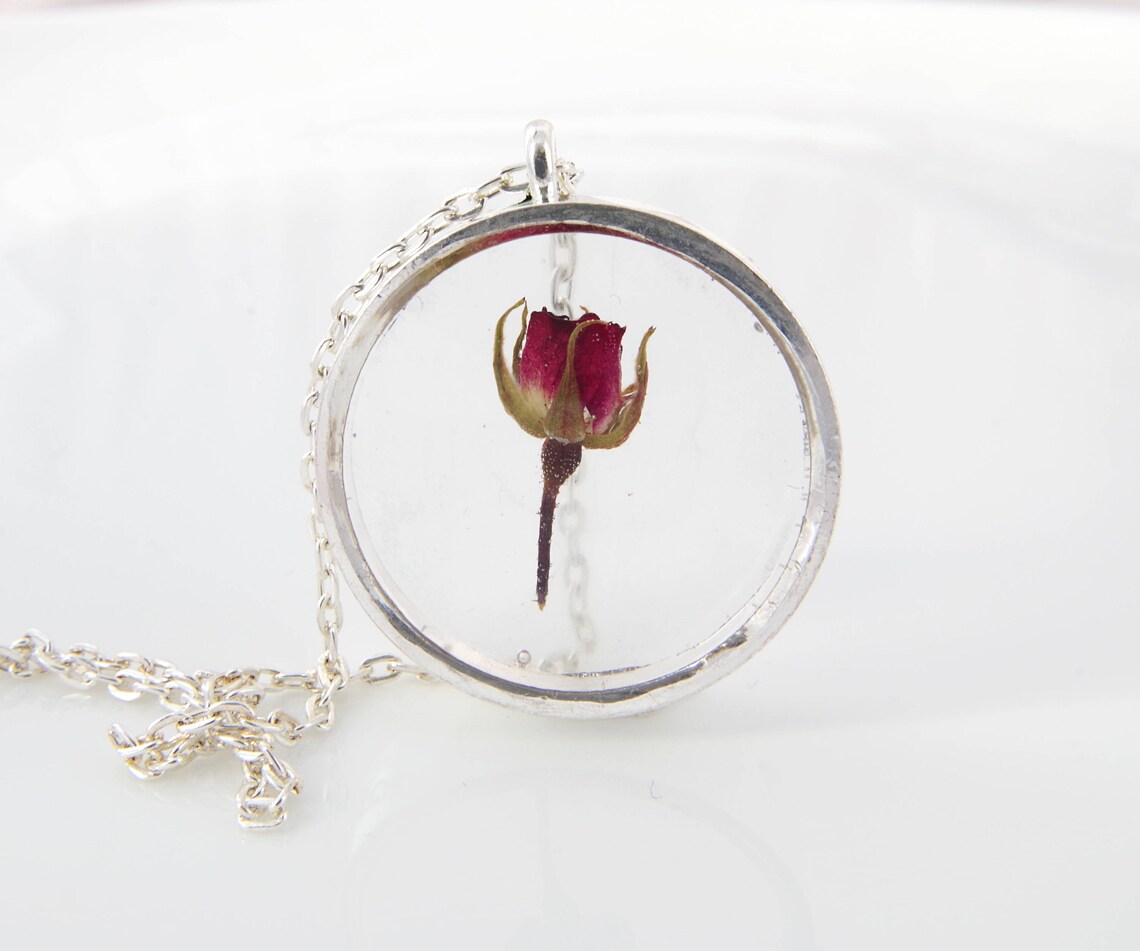 Real flower necklace Rose necklace Mothers day gift for her | Etsy