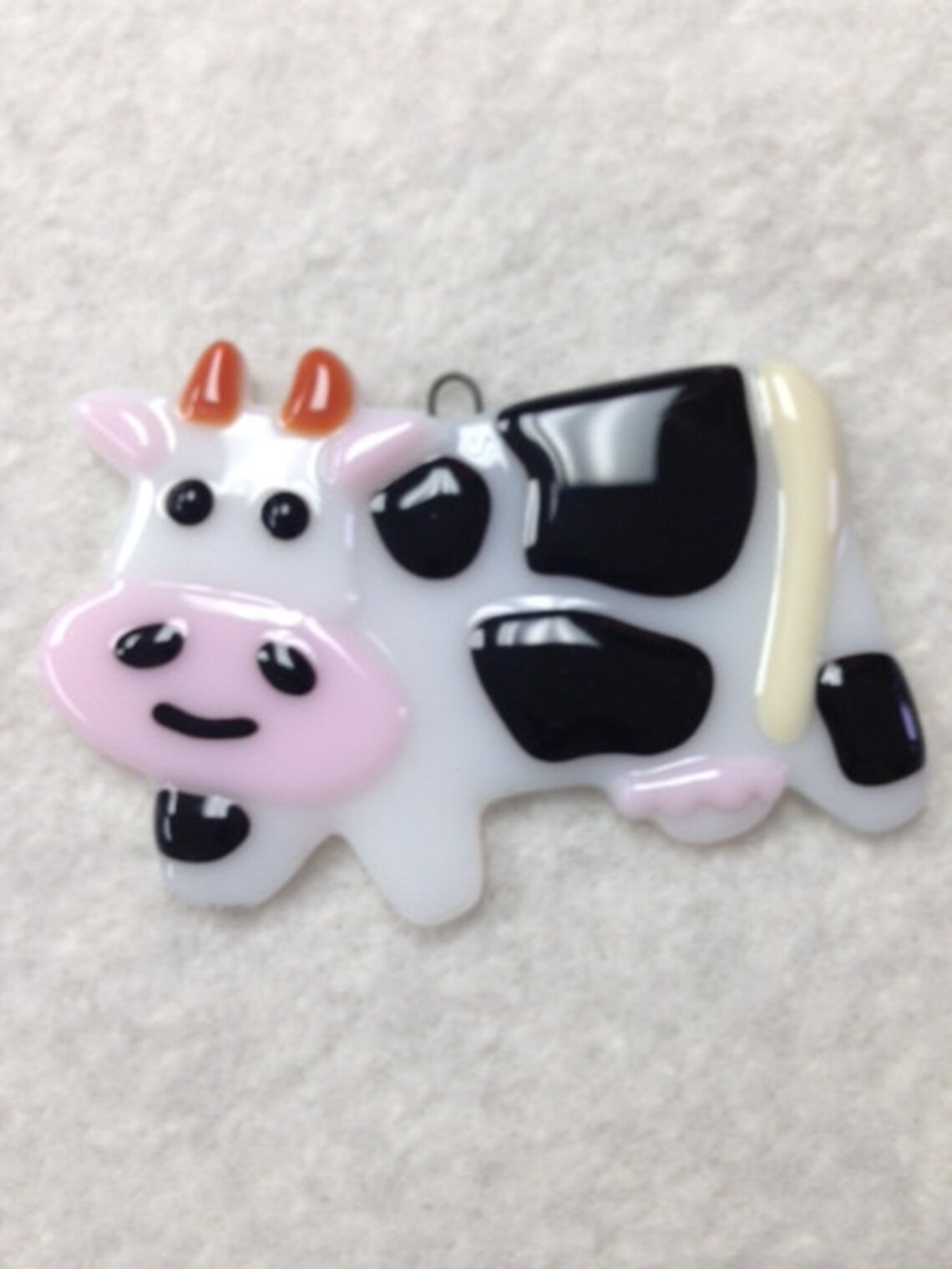 Cow Fused Glass Ornament - Etsy