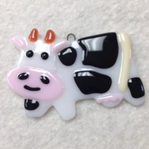 Cow Fused Glass Ornament - Etsy