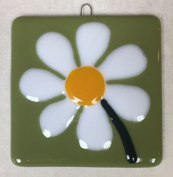 Daisy Fused Glass Ornament | Etsy