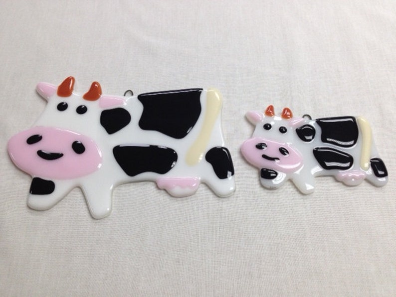 Cow Fused Glass Ornament - Etsy