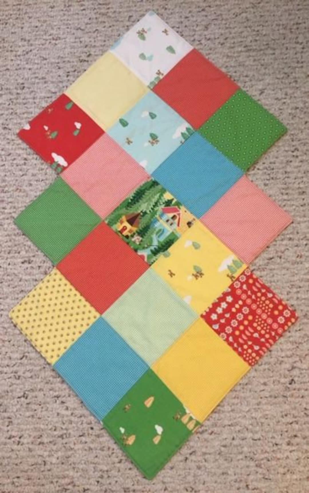 Table Runner Red Green Yellow Spring - Etsy